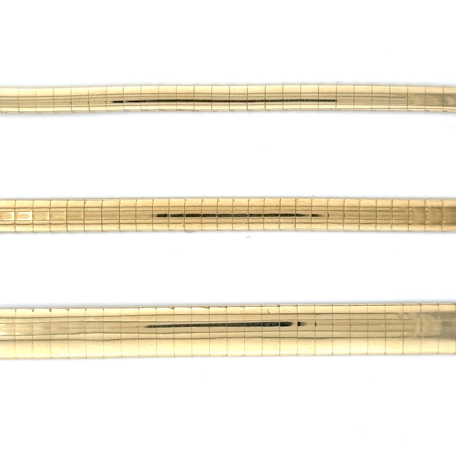 Solid 14K Yellow Gold 3mm 4mm 6mm Classic Omega Necklace, 16" 18" 20 ...
