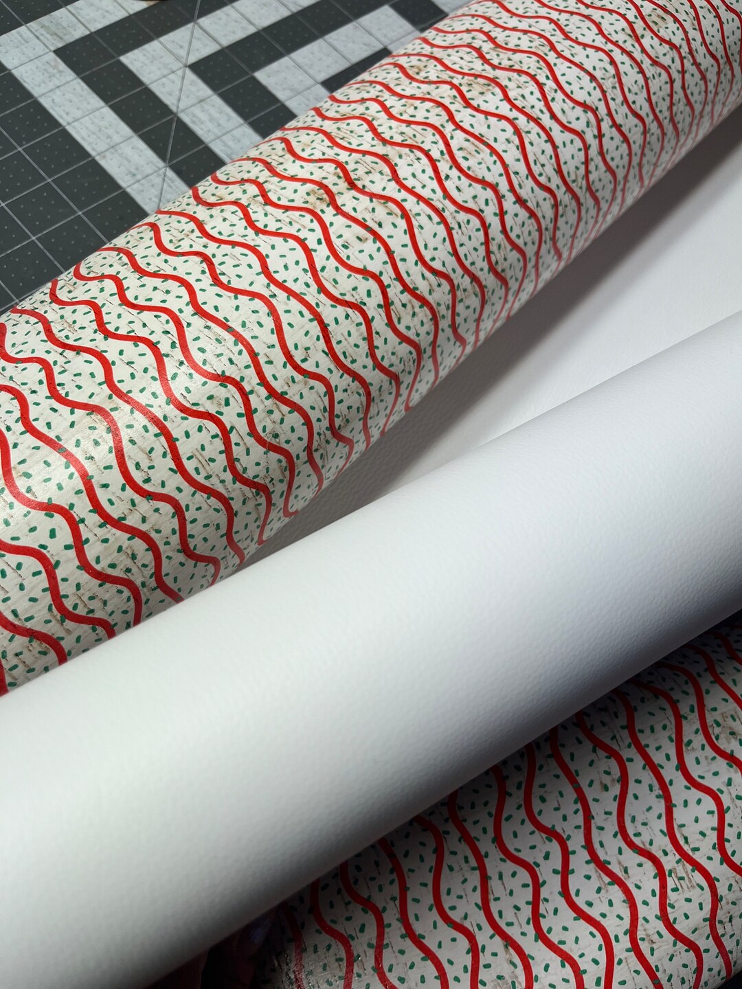 Cork on Leather Christmas Cakes, Christmas Red and Green Cake Cork on ...