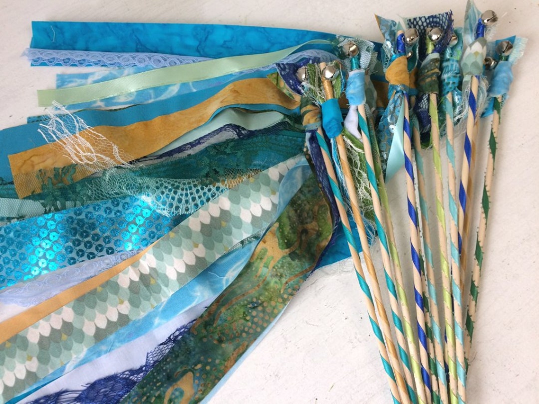 12 Mermaid or Peacock Wands, Under Sea Birthday Birthday Party Favors ...