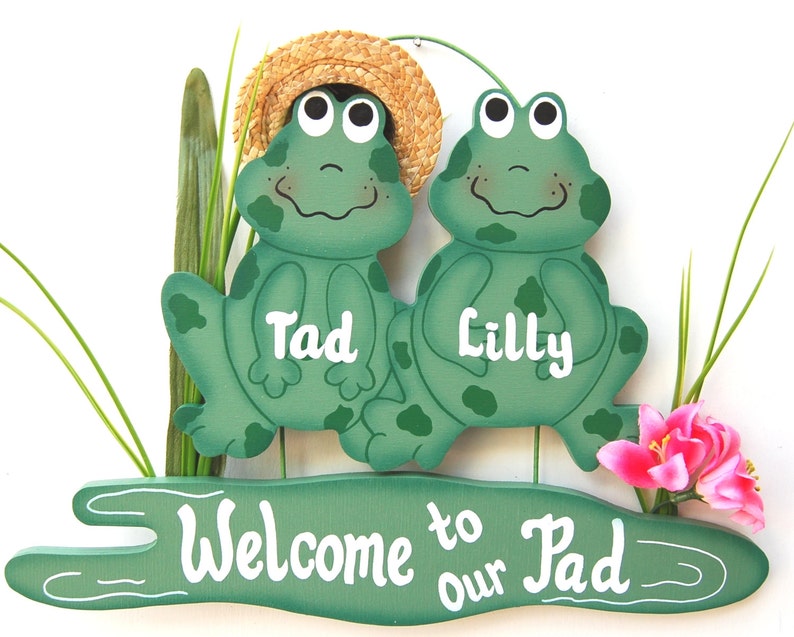 PERSONALIZED Welcome Sign Welcome to our Pad Frog | Etsy