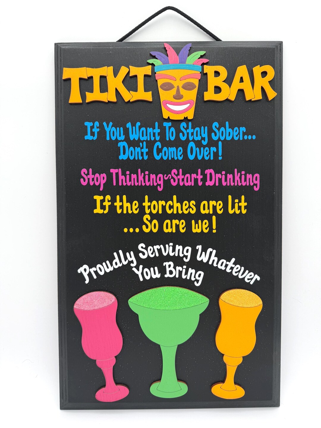 Tiki Bar Wooden Painted Personalized Tiki Bar Wall Sign - Etsy