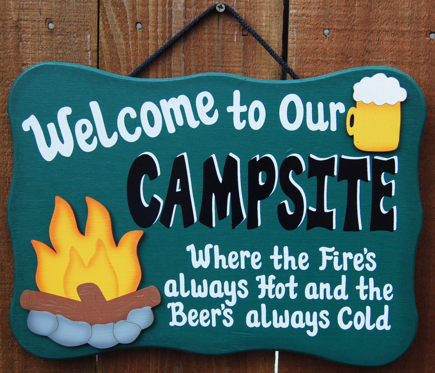Wood Outdoor Camping Sign Fires always hot beers always | Etsy