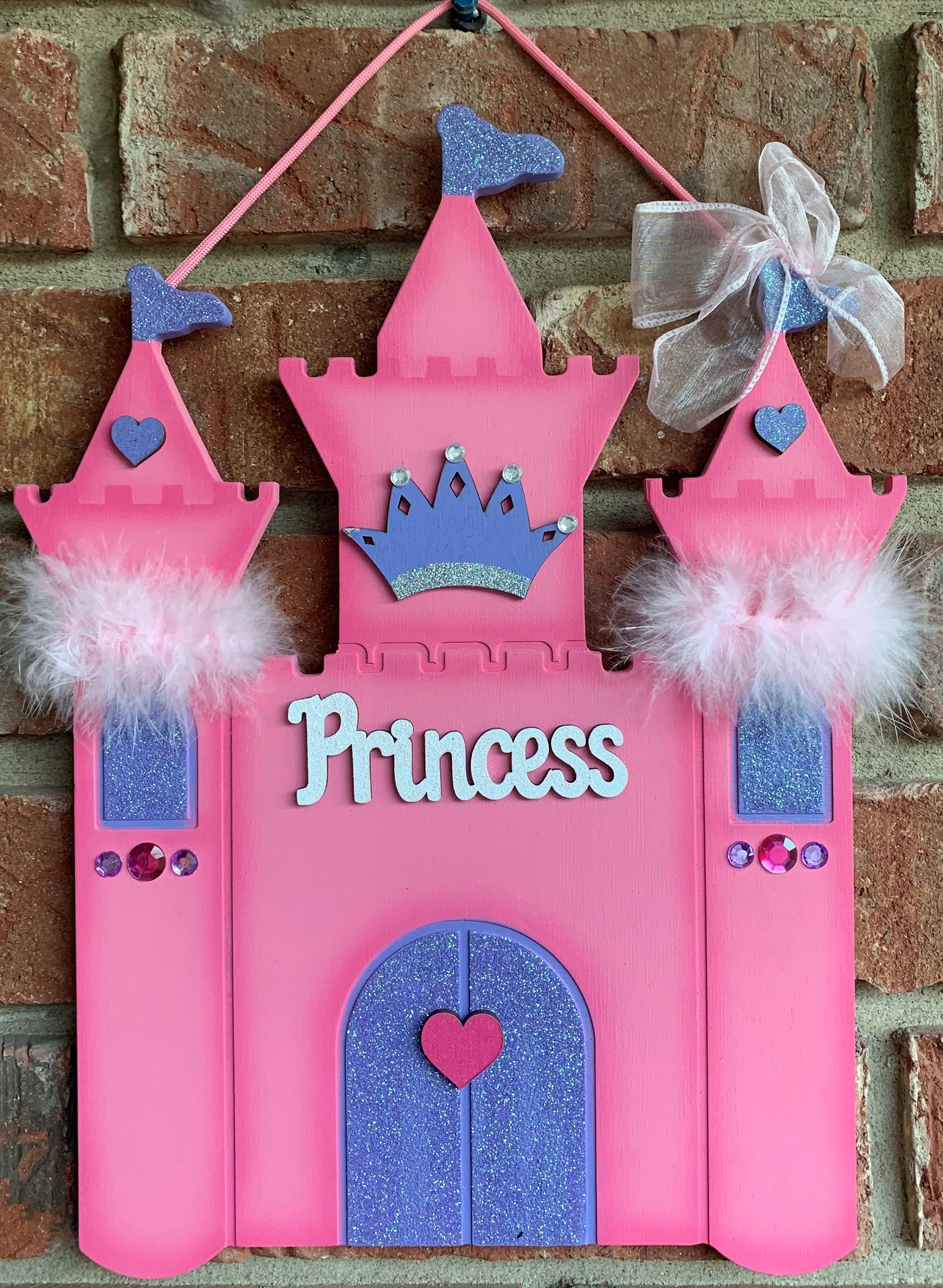 Princess Castle Wood Painted Sign Personalized Princess Room Sign - Etsy