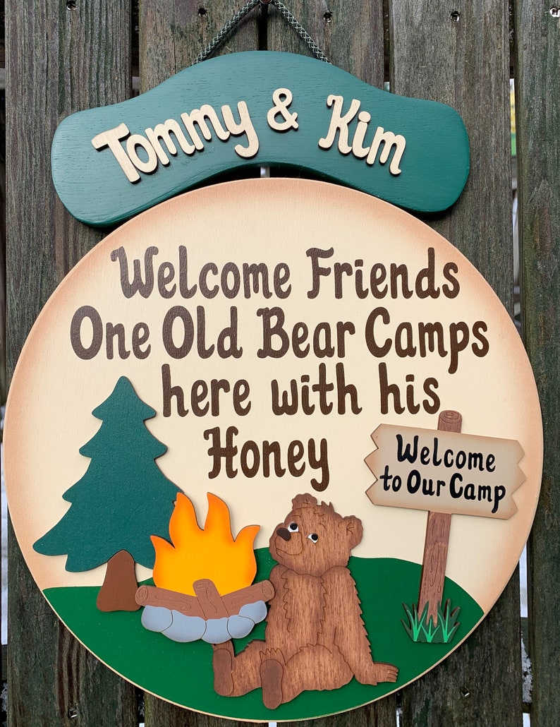 Personalized Wood Outdoor Camping Sign - Etsy