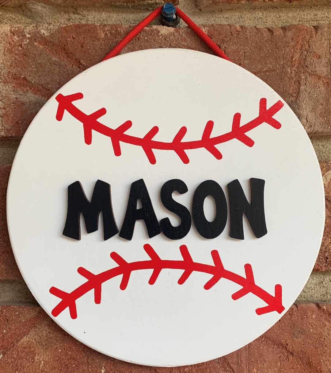 Personalized Painted Wood Baseball Boys Room Sign - Etsy
