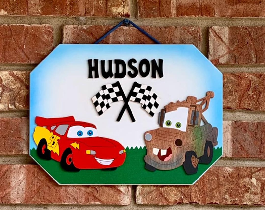 Personalized Kids Room Sign CARS Boys Room Decor - Etsy