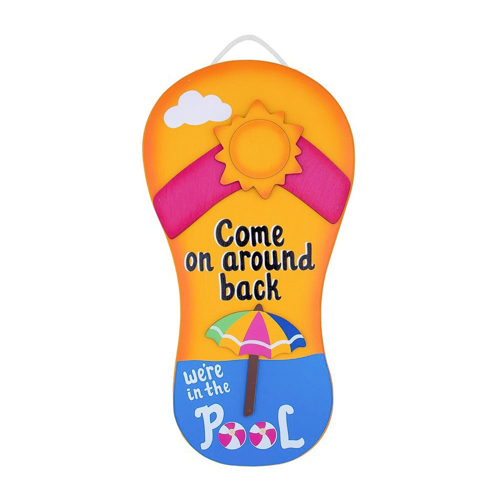 Pool Sign Come Around Back We're in the Pool Flip - Etsy