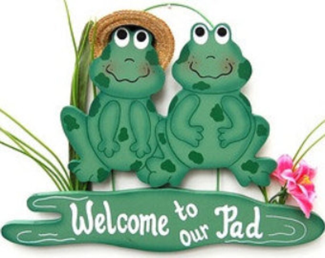 PERSONALIZED Welcome Sign Welcome to our Pad Frog | Etsy