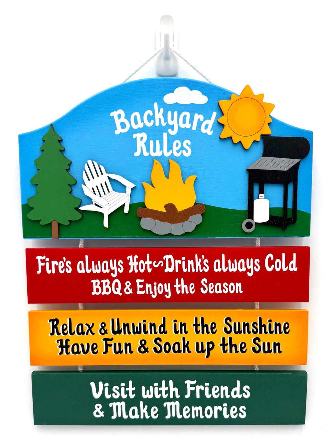 Backyard Rules Sign-funny Sign Wooden Painted Backyard Decorative Sign ...
