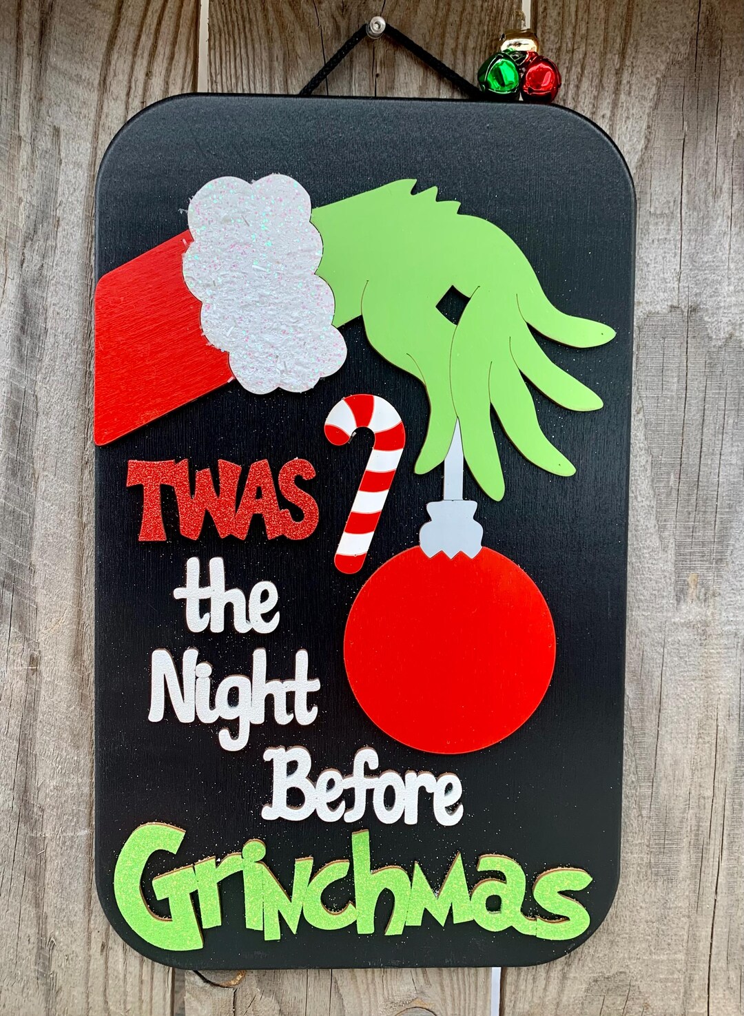 Twas the Night Before Christmas Grinch Wooden Painted Door or Wall Sign ...
