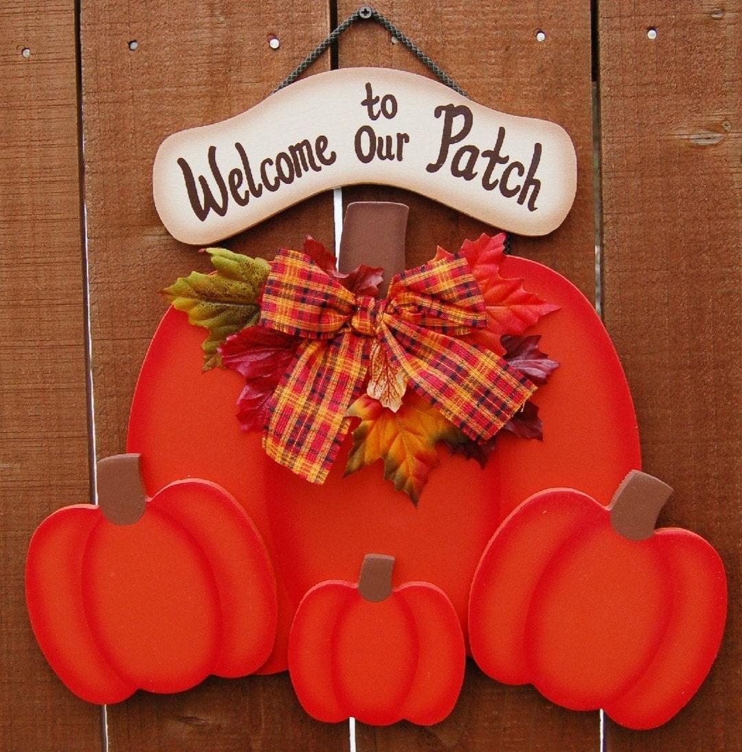 Fall Pumpkin Welcome Personalized Door Sign - Etsy