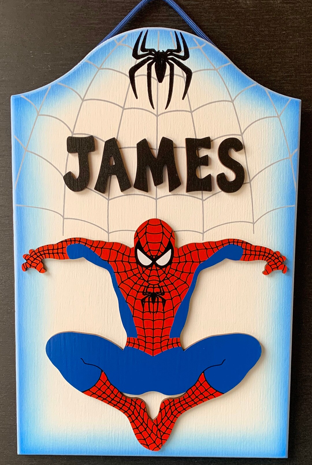 Spiderman Wooden Kids Superhero Spiderman Sign Personalized Spiderman ...