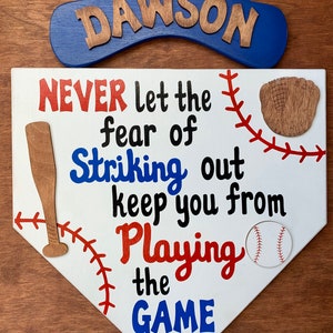 Baseball Sign-never Let the Fear of Striking Out Personalized Kids ...