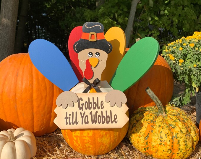 Turkey Pumpkin Pokes Large Size Thanksgiving Decor Pilgrim Turkey Kit ...
