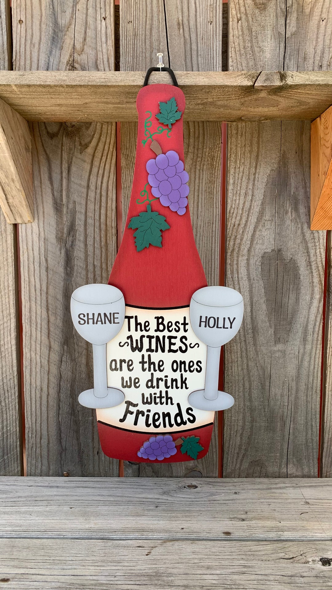 Wine Sign Personalized Wooden Painted Sign - Etsy