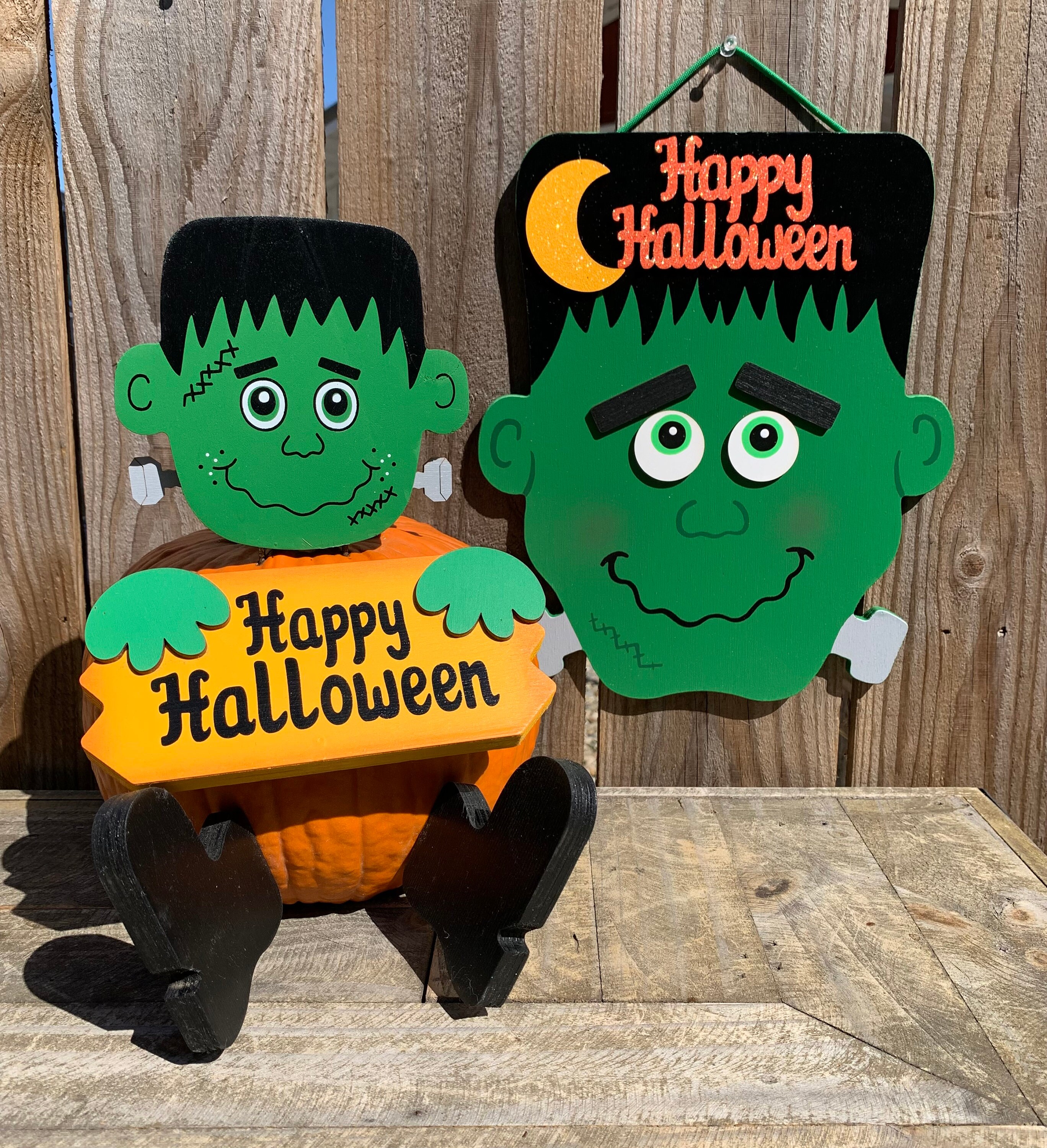 Frankenstein Wooden Painted Decor Halloween Frankenstein Sign - Etsy