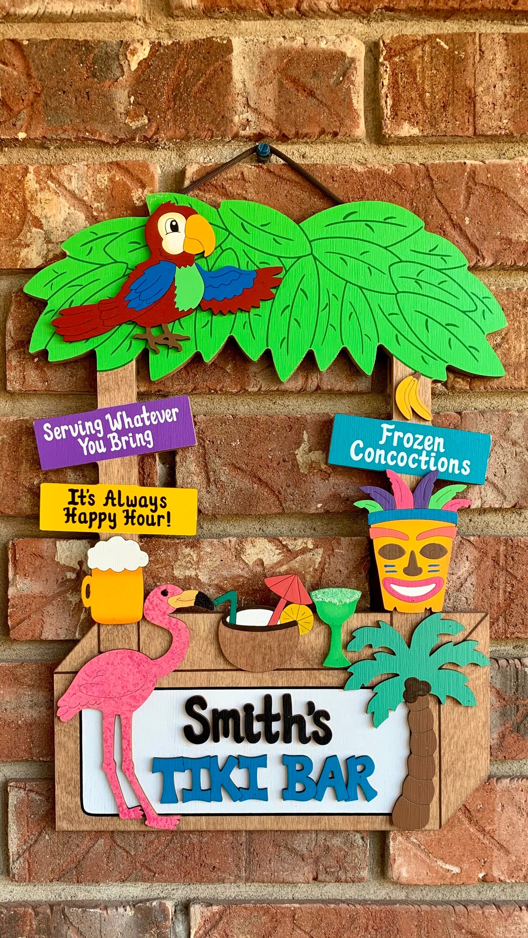 Tiki Bar Personalized Sign Tiki Bar Hut Decorative Funny Sign - Etsy