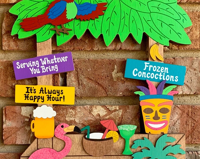 Tiki Bar Personalized Sign Tiki Bar Hut Decorative Funny Sign - Etsy