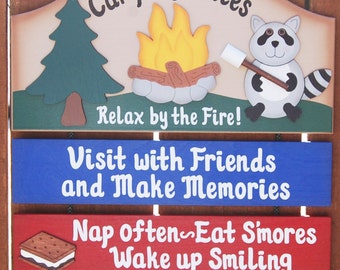 Welcome to Our Fire Pit Sign, Camping Signs, Camping Rules Sign ...