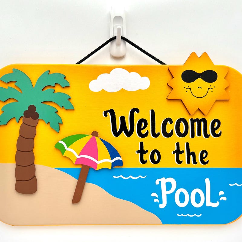 Outdoor Pool Sign With Sun - Etsy