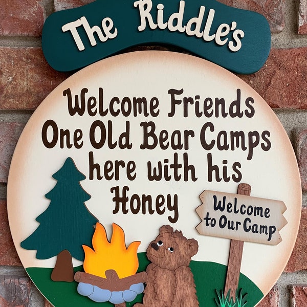 Wood Camping Sign - Etsy