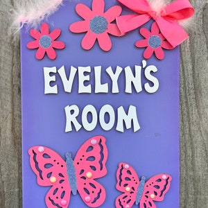 Butterfly Girl's Room Wooden Painted Butterfly Personalized Girl's Room ...