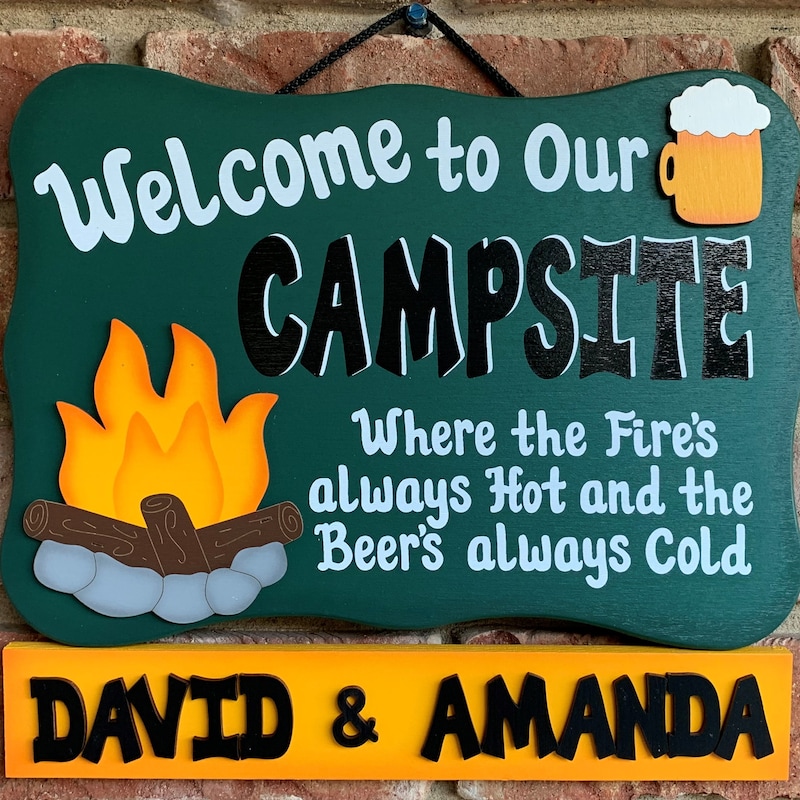 Wood Camping Sign - Etsy
