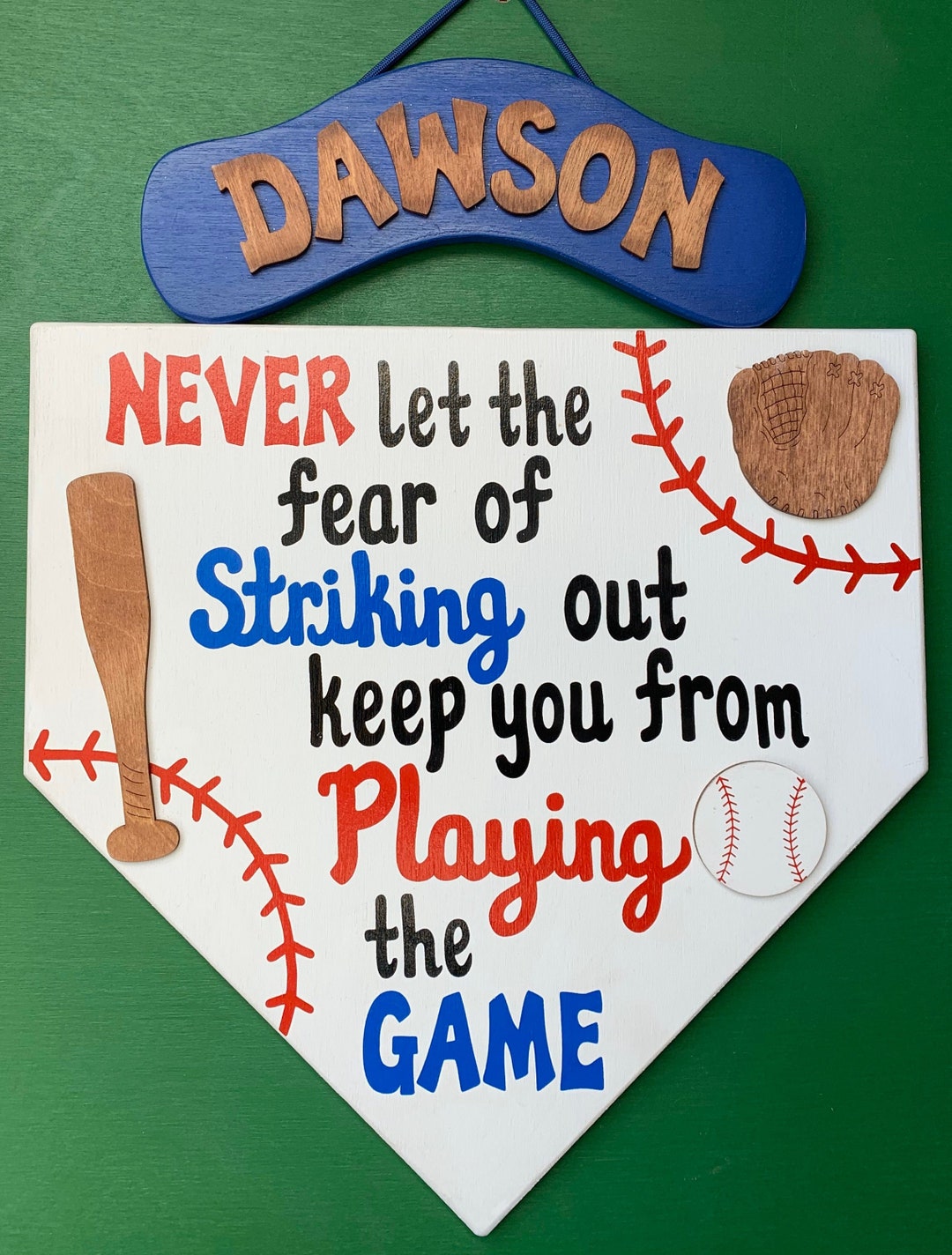 Baseball Sign-never Let the Fear of Striking Out Personalized Kids ...