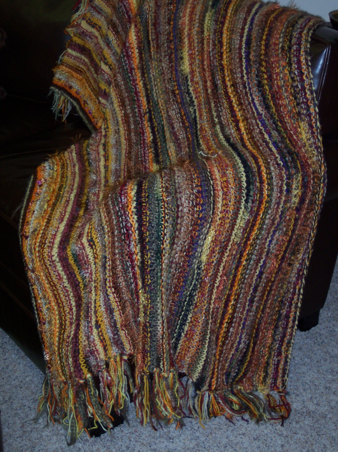 Soft Fall Textured Afghan / Throw Knit or Crochet Pattern - Free ...