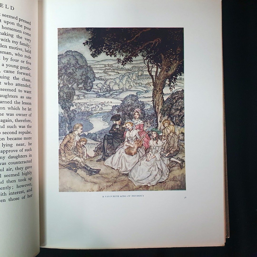 Arthur Rackham, Vicar of Wakefield, Deluxe Leatherbound First Edition, Oliver Goldsmith ...