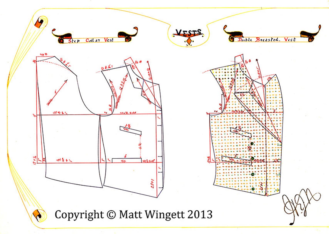 1908 Step Collar Vest / Waistcoat, Double Breasted Vest / Waistcoat ...