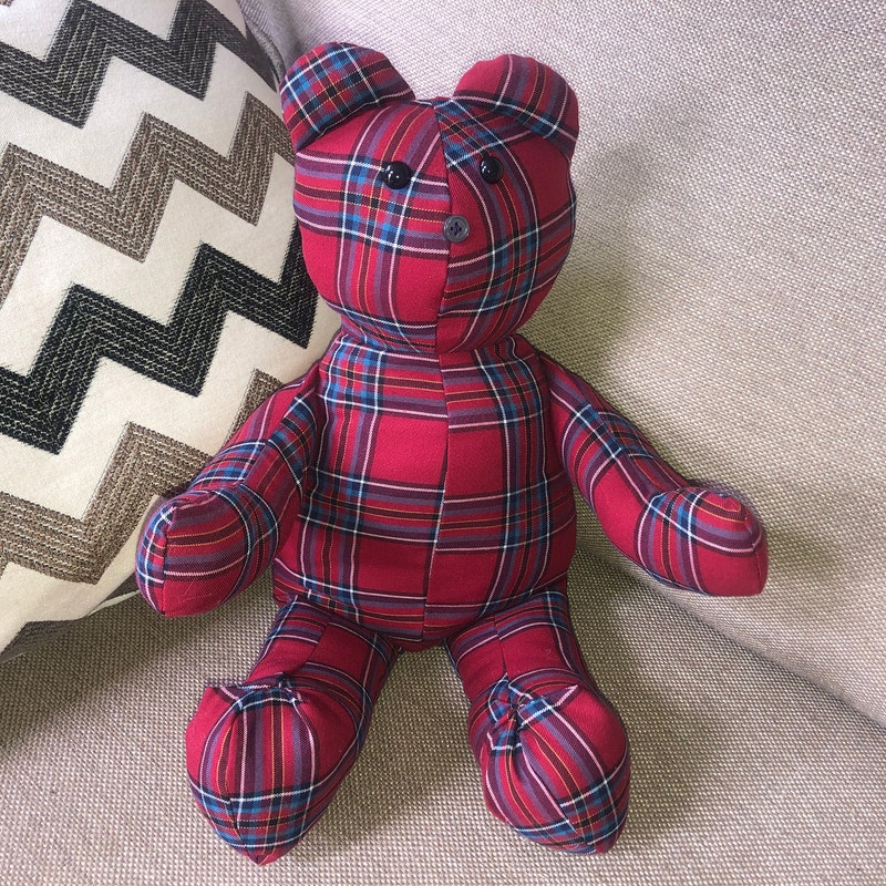 Flannel Teddy Bear Memory - Etsy