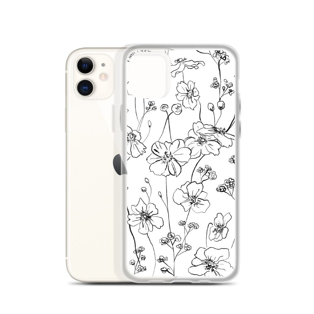 Wildflowers iPhone Case Drawing Floral Design Botanic - Etsy France