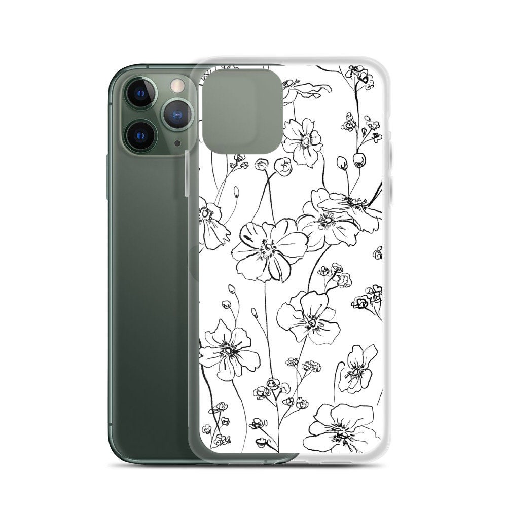 Wildflowers iPhone Case Drawing Floral Design Botanic - Etsy France