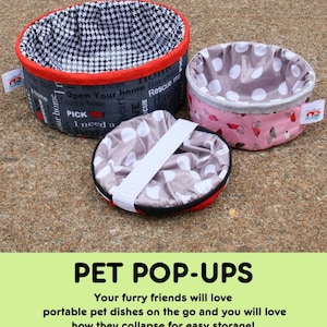 Pet Pop up Bowl - Travel Water Dish - Joanne Hillestad - Two Sizes ...