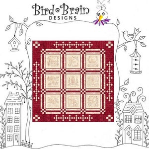 Redwork Pattern Home & Heart Quilt BBD 1316 Bird Brain Designs Paper ...