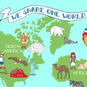 We Share One World Super Panel - Continents of the World - World Kids ...