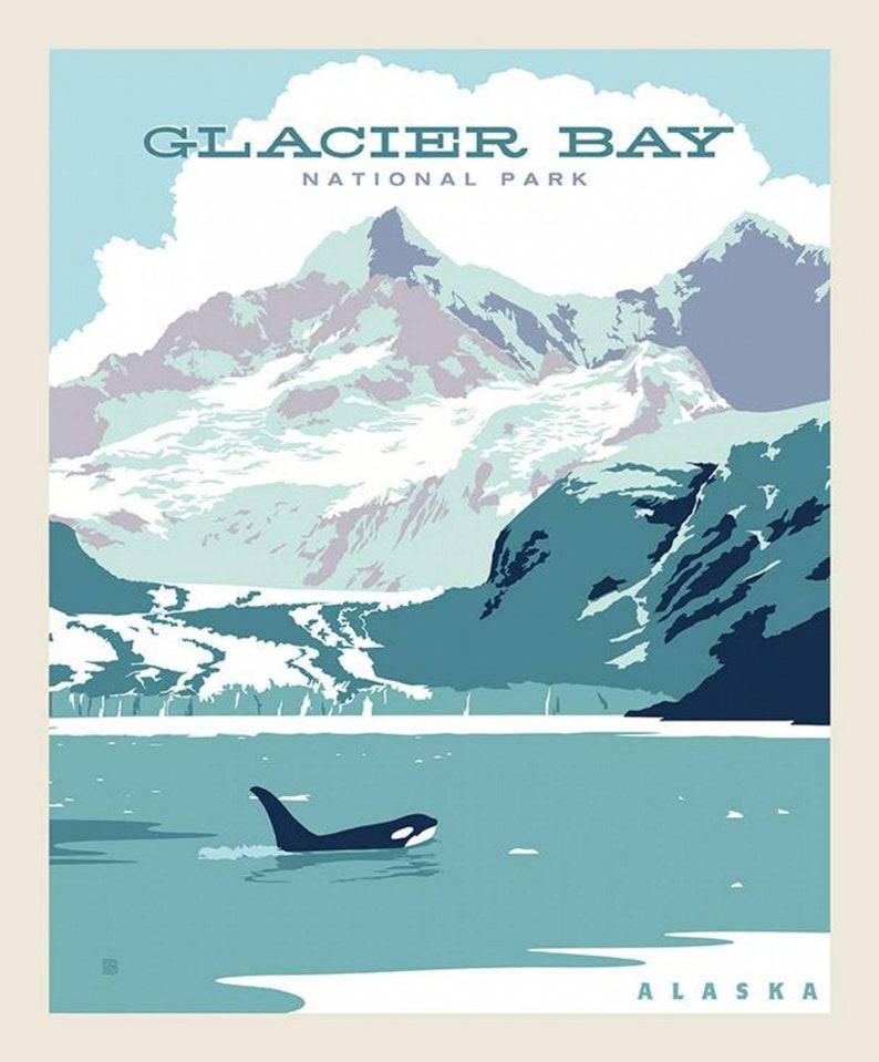 Glacier Bay National Parks Fabric Poster Anderson Design | Etsy