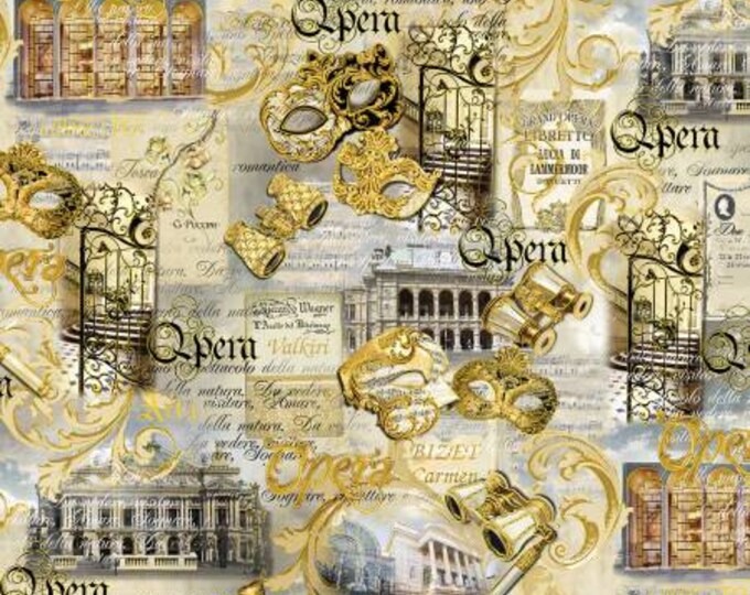 Opera House Fabric - Night at the Opera From Kanvas for Benartex 8002MB ...
