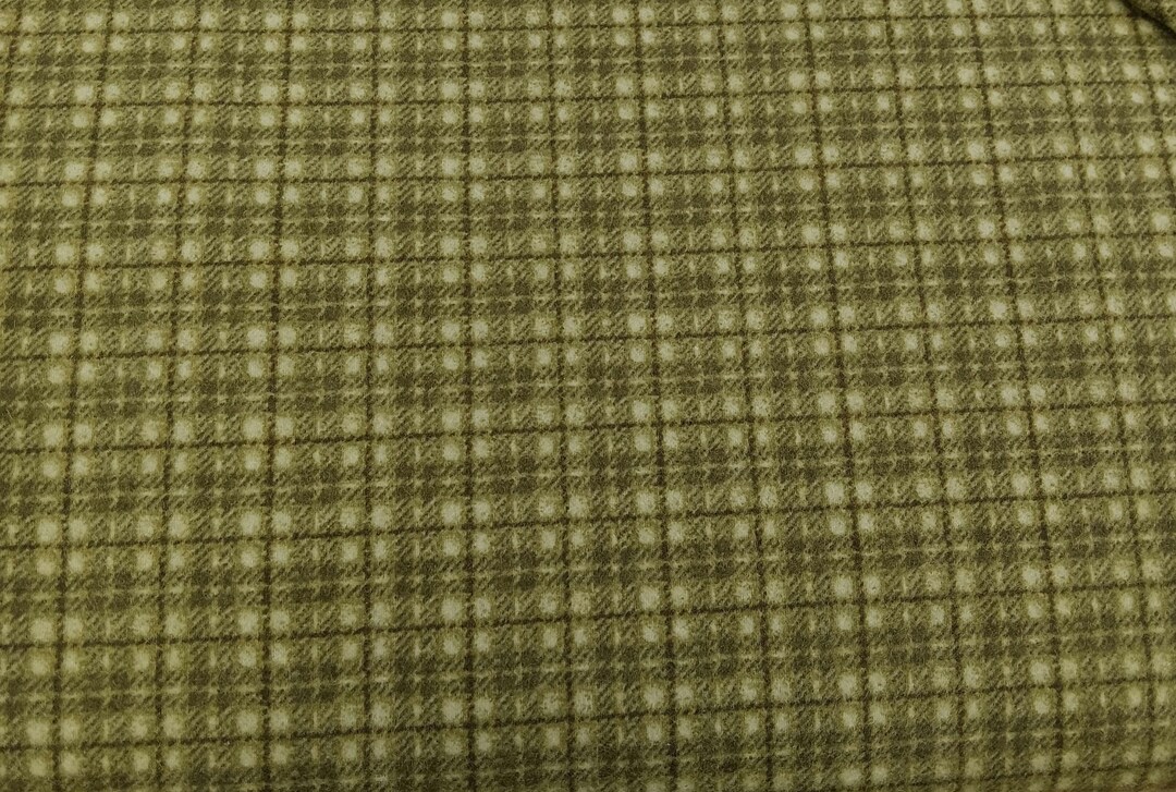 Plaid Flannel - Lt. Olive Green F18502 G3 - Woolies Flannel Faux Wool ...