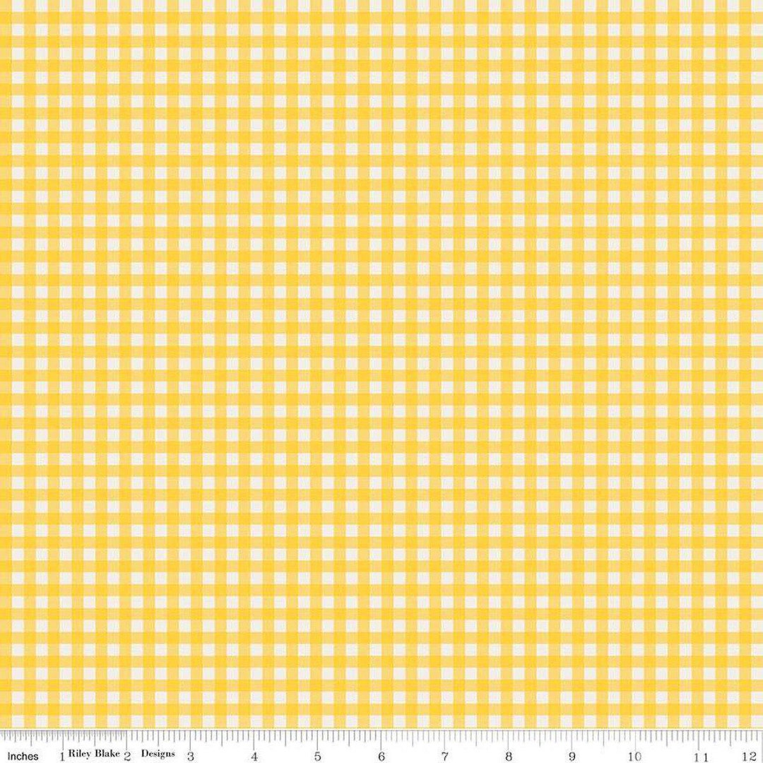 Copacetic Gingham Fabric - 14684 Lemon Chiffon Yellow - Julia Frazier ...