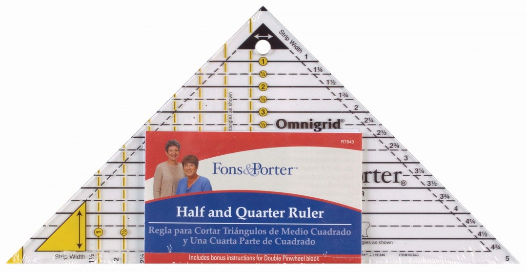 Half & Quarter Square Triangles Ruler Fons Porter 7843 Sold by the Each ...