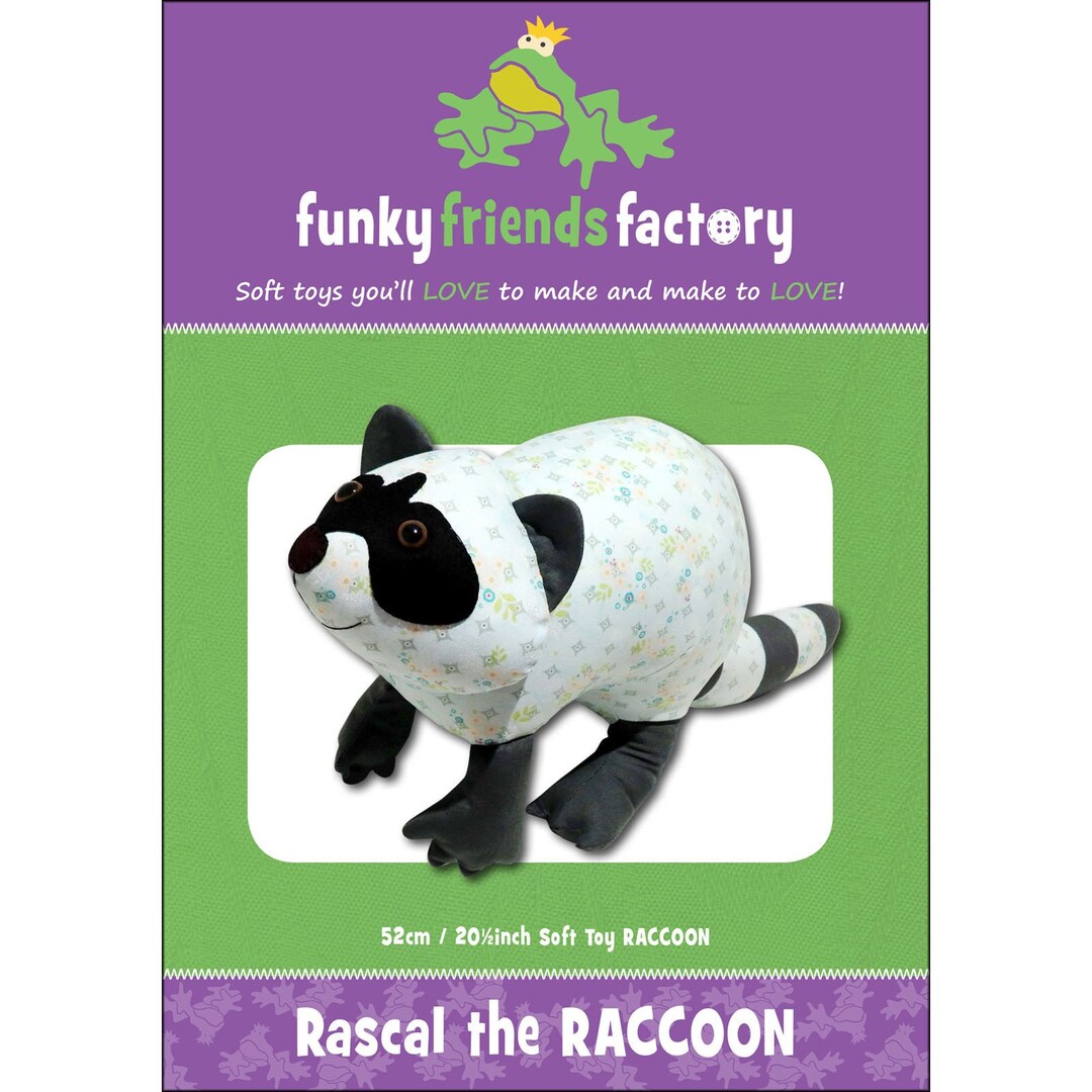 Raccoon Stuffed Toy Pattern Funky Friends Factory Designed by Pauline ...