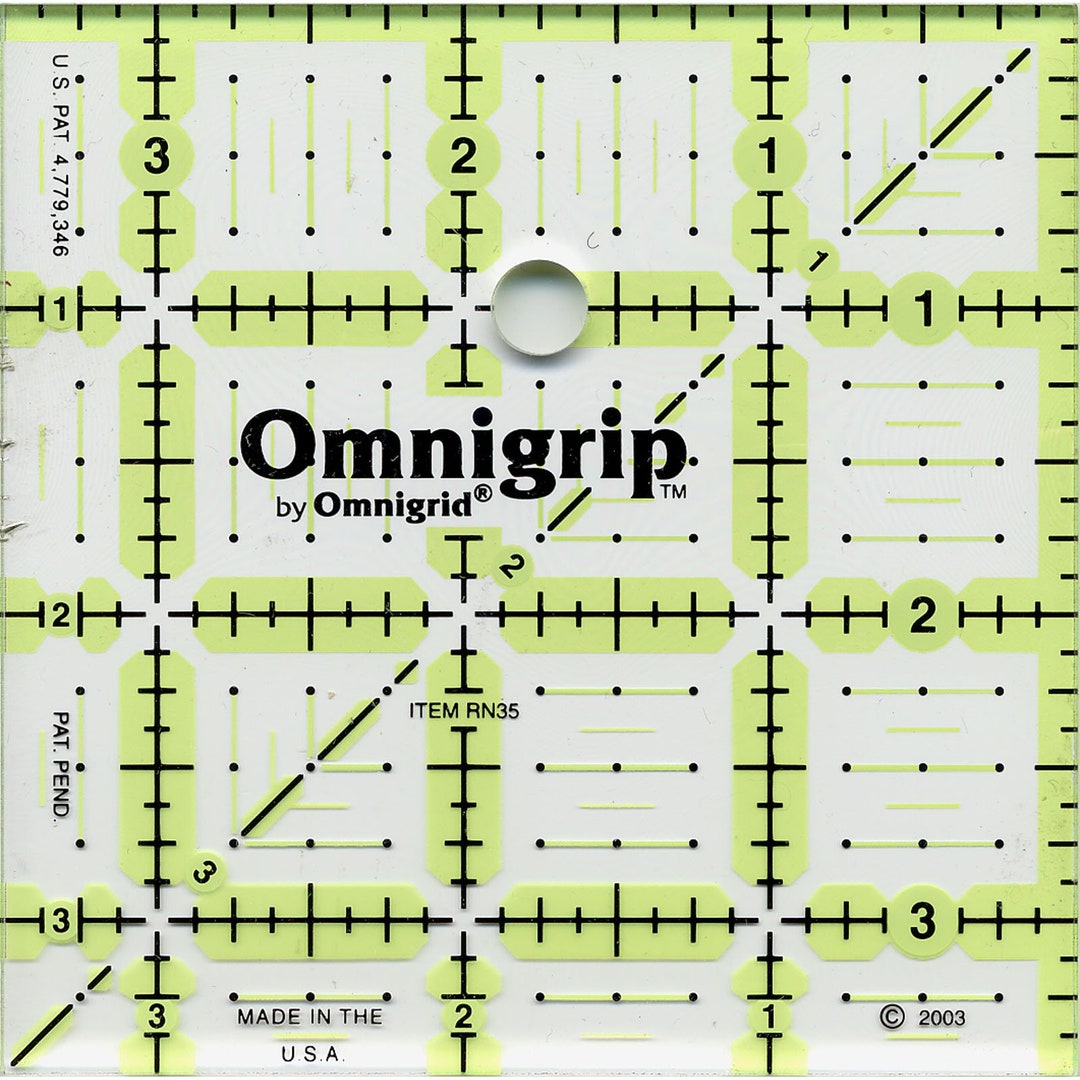 Omnigrip Neon Green Acrylic 3.5 Inch Square Ruler by Omnigrid - OMNRN35 ...