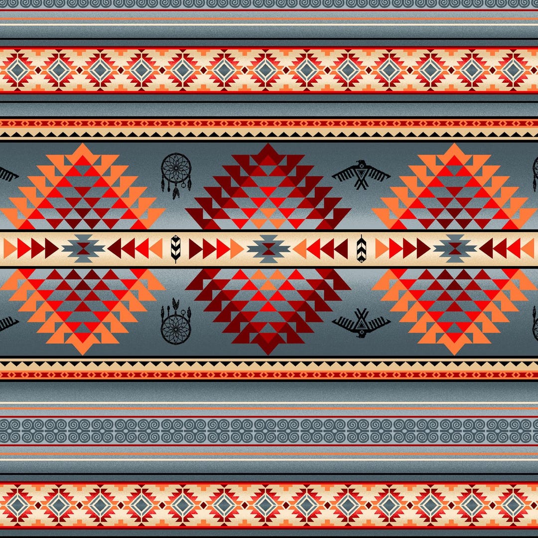 Native American Diamon Design 536 Gray - Tucson Collection - Elizabeth ...