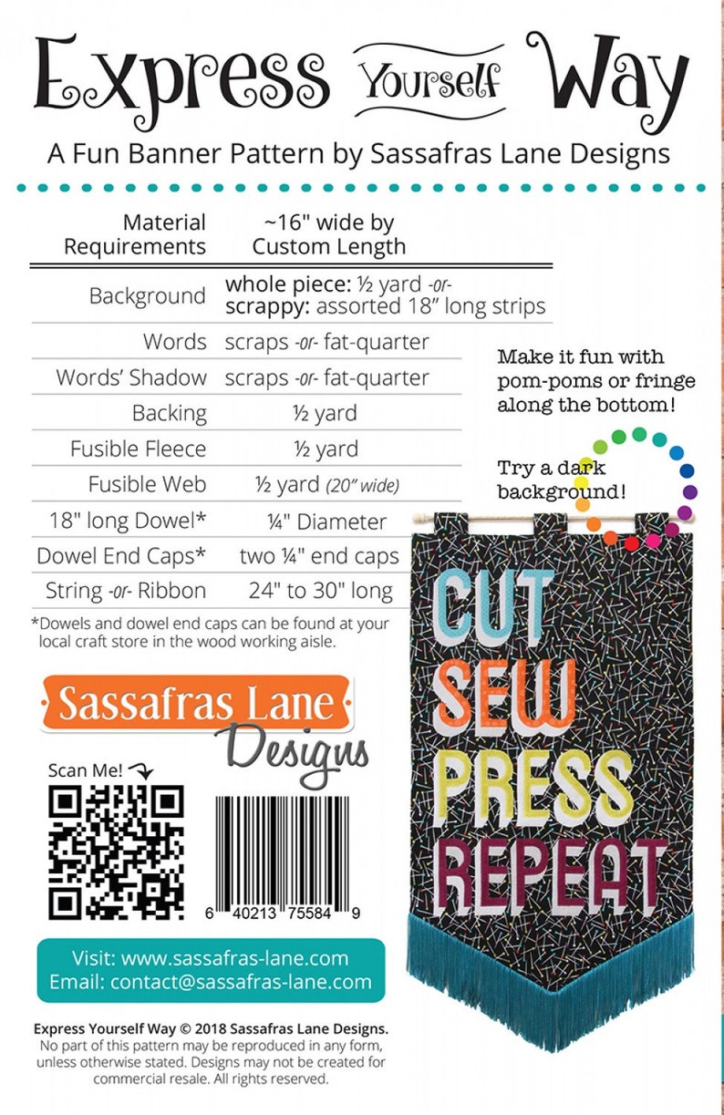 DIY Banner Pattern Sew Your Own Banner With Sassafras Lane - Etsy