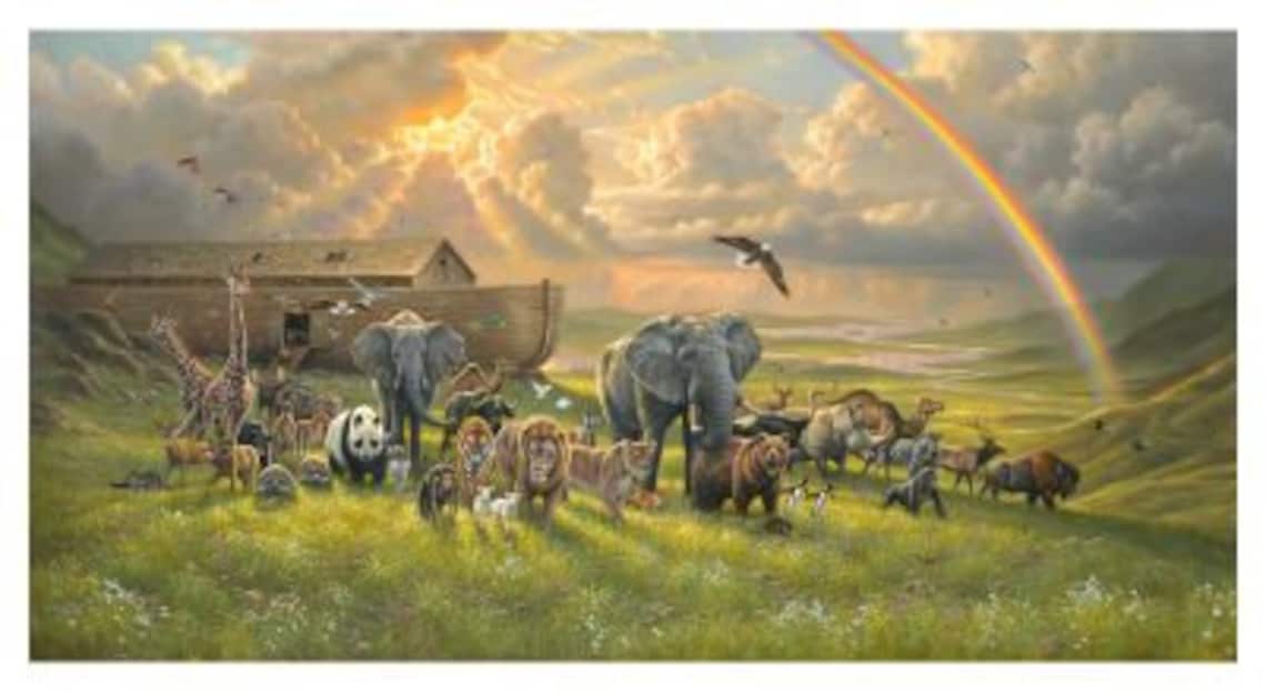 Noah's Ark 2 by 2 Rainbow Animals Abraham Hunter for - Etsy