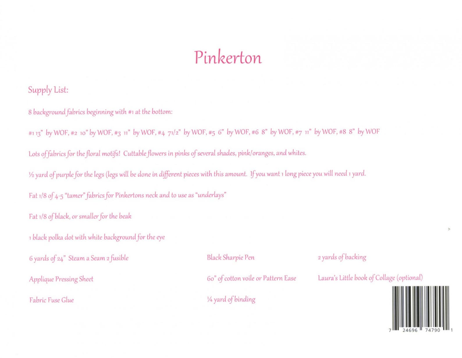 Flamingo Collage Laura Heine Pattern Applique Pinkerton Flamingo 36x64 ...