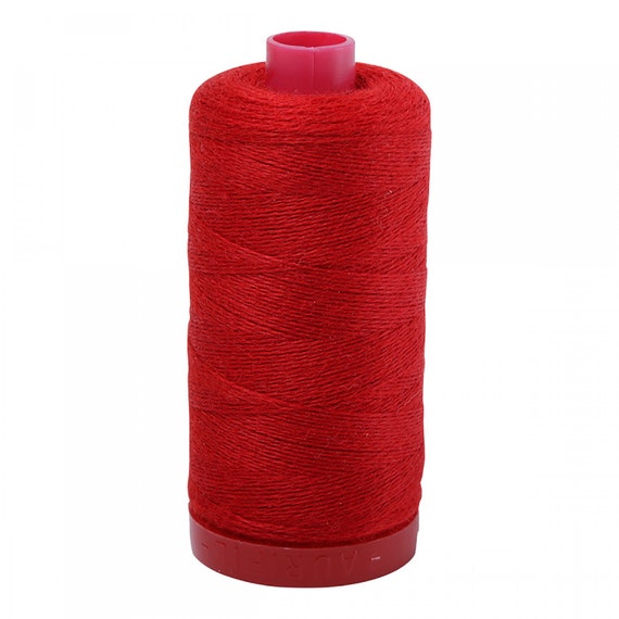 Aurifil 12wt Wool Thread Red 8225 Wool Lana Acrylic for Embroidery Redwork Quilting 50 Wool Etsy UK