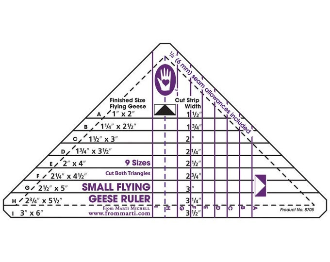 Flying Geese Triangle Ruler small by Marti Michell MM8705 Acrylic ...